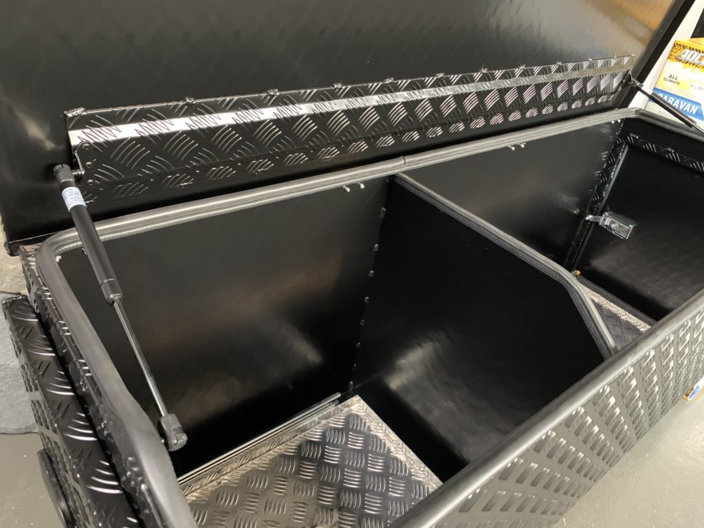 Aluminium Checker Plate Black Tool Box with Slide-Outs - Autonovus ...